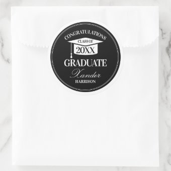 Modern Congratulations Graduate Classic Round Sticker | Zazzle