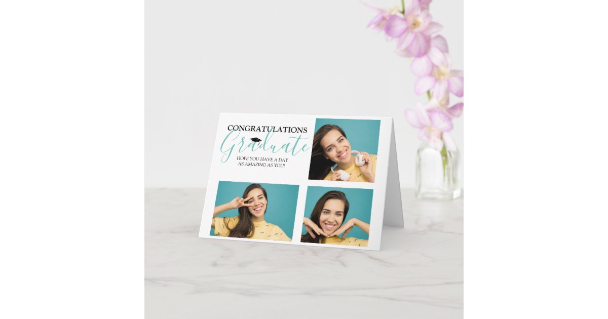 Modern Congratulations Graduate Photo Collage Card | Zazzle