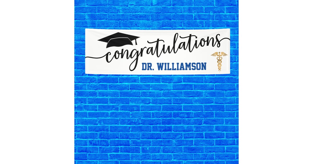 Modern Congratulations Graduation Medical Doctor Banner | Zazzle