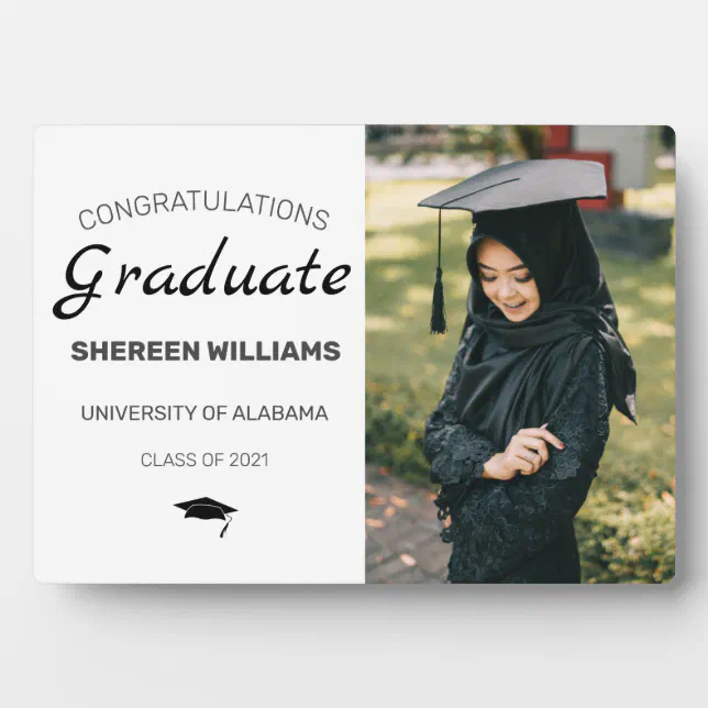 Modern Congratulations Graduation Photo Plaque | Zazzle