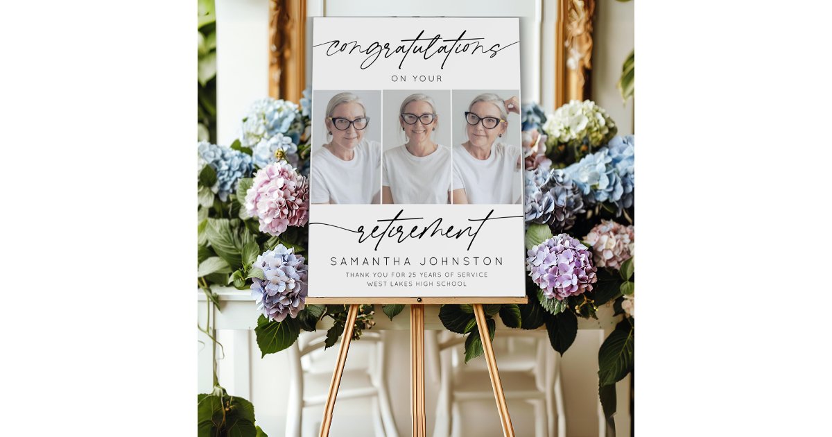 Modern Congratulations Retirement Photo Foam Board | Zazzle
