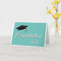Modern Congratulations Turquoise Graduation Card | Zazzle