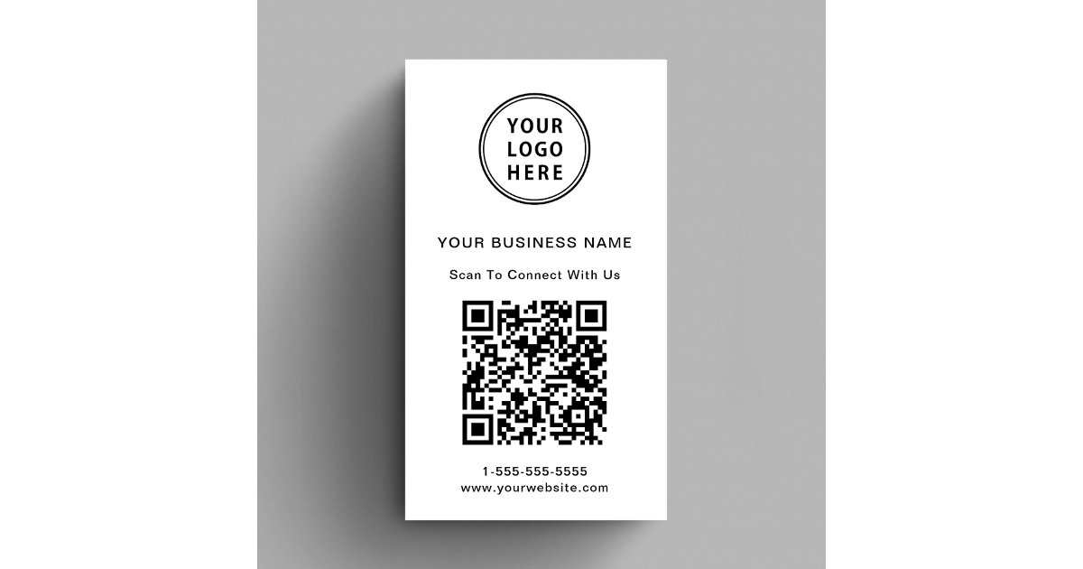 Modern Connect With Us Logo QR Code Business Card | Zazzle
