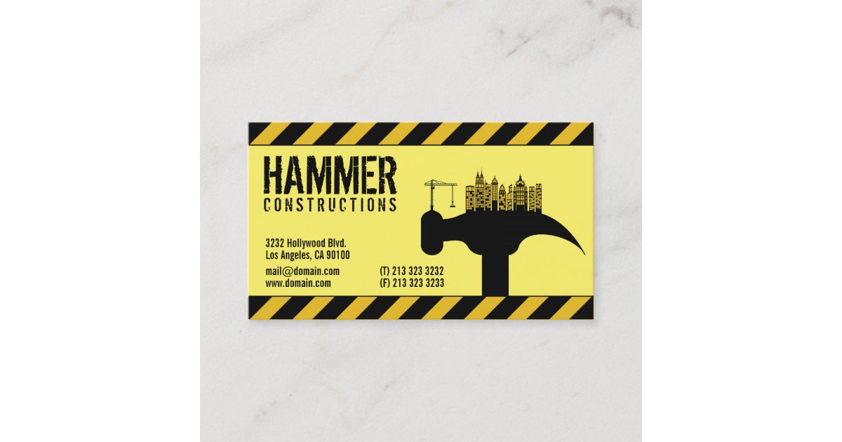 Modern Construction Builder Contractor Business Card | Zazzle