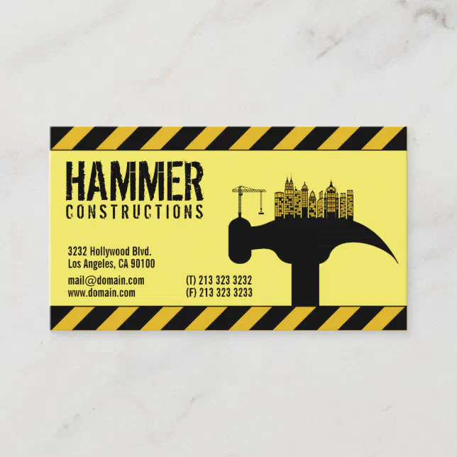 Modern Construction Builder Contractor Business Card | Zazzle