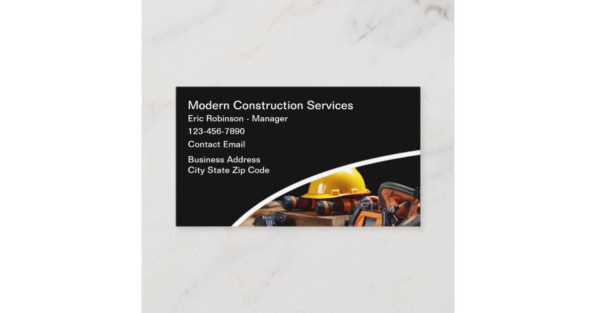 Modern Construction Business Cards Design Template | Zazzle