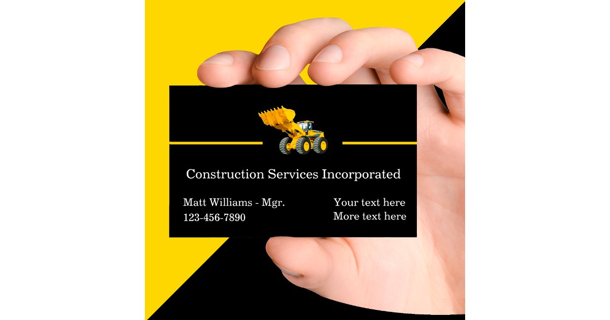 Modern Construction Digging Service Business Card | Zazzle
