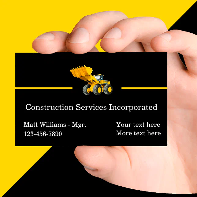 Modern Construction Digging Service Business Card | Zazzle
