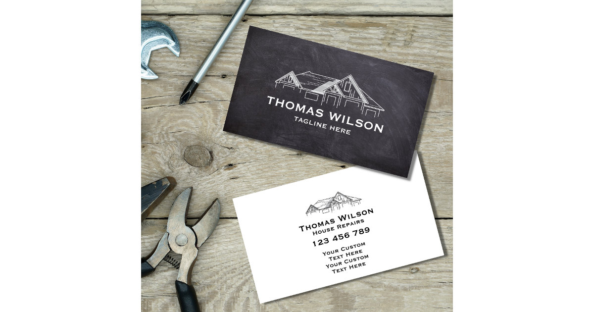 Modern Construction Handyman Carpenter Tools Busin Business Card | Zazzle