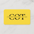 Modern Construction Monogram Contractor Yellow Business Card | Zazzle