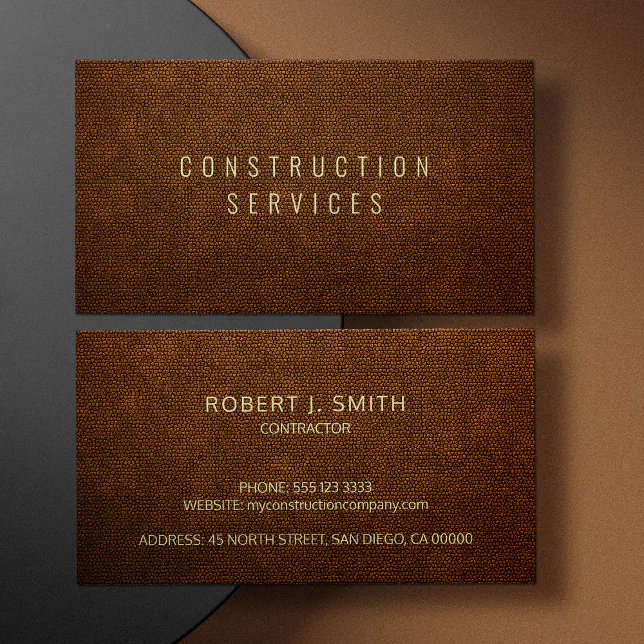 Modern construction professional contractor business card | Zazzle