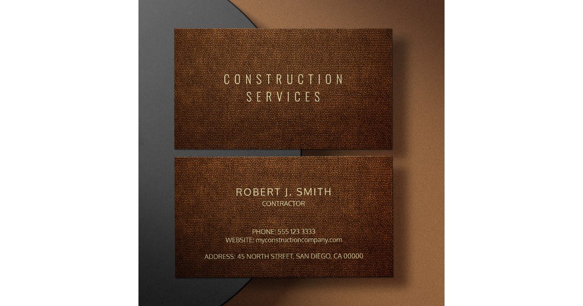 Modern construction professional contractor business card | Zazzle