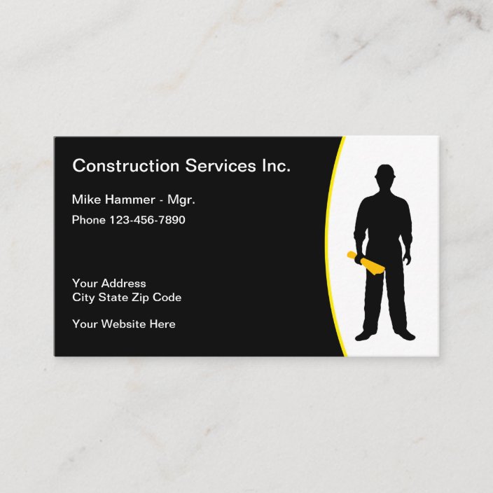 Modern Construction Services Business Card | Zazzle.com