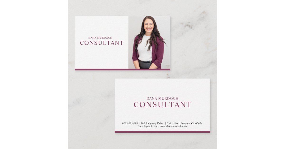 Modern Consultant Professional Photo Business Card | Zazzle