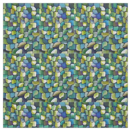 Hand Painted Turquoise Pattern Fabric | Zazzle