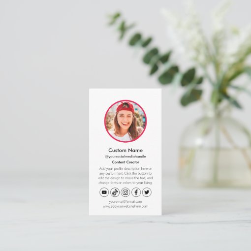 Modern Content Creator Social Media Influencer Business Card | Zazzle