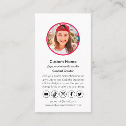 Modern Content Creator Social Media Influencer Business Card | Zazzle
