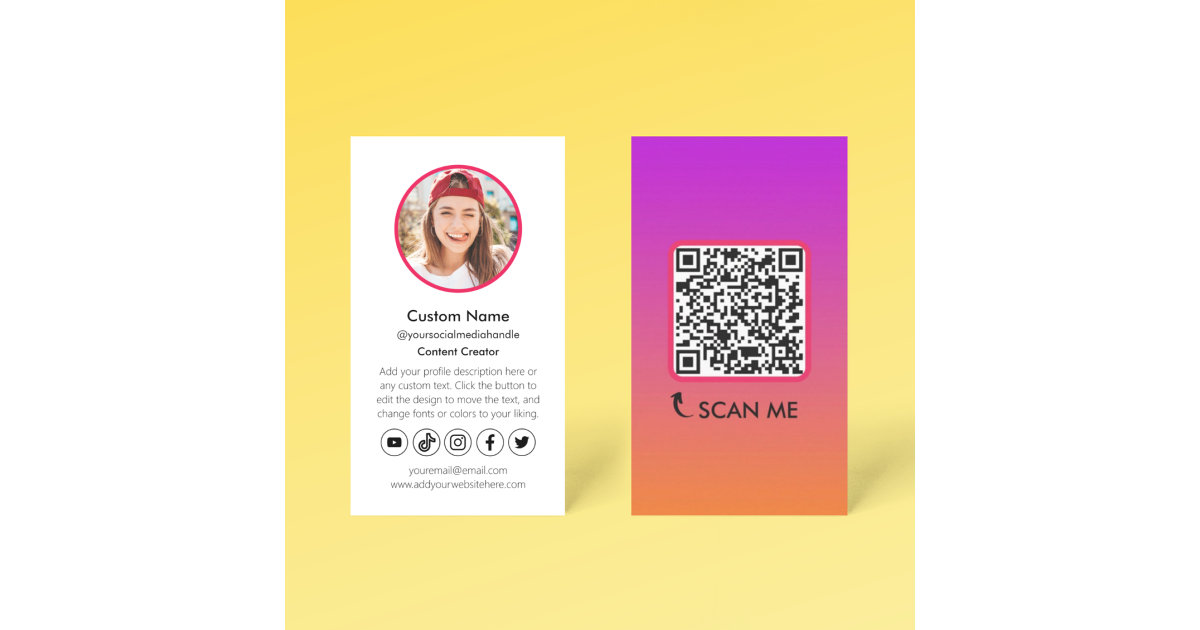 Modern Content Creator Social Media Influencer Business Card | Zazzle