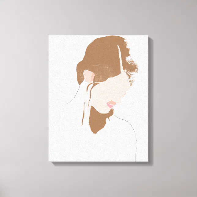 Modern Contour Portrait Canvas Print | Zazzle