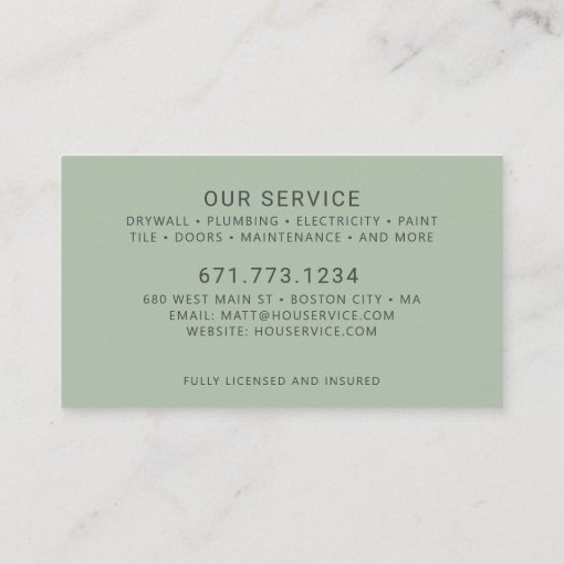 Modern Contractor Maintenance Service Business Card | Zazzle