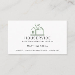 Modern Contractor Maintenance Service Business Card | Zazzle