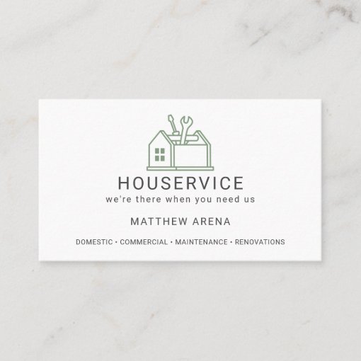 Modern Contractor Maintenance Service Business Card | Zazzle