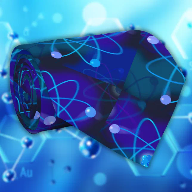 Modern Cool Blue Atomic Structure Science Neck Tie | Zazzle