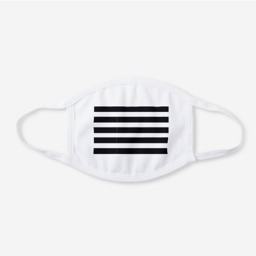 Modern Cool Classic Black and White Striped White Cotton Face Mask | Zazzle