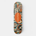 Modern Cool Geometric Forms Quirky Psychedelic Art Skateboard | Zazzle