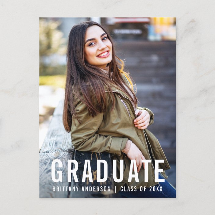 Modern Cool Graduation Party Photo W Invitation | Zazzle.com