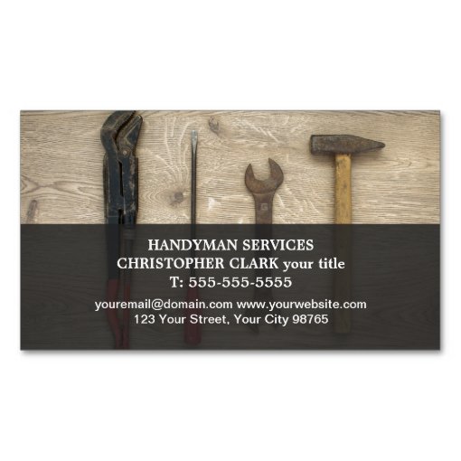 Modern Cool Hand Tools Handyman Magnetic Business Card Magnet | Zazzle