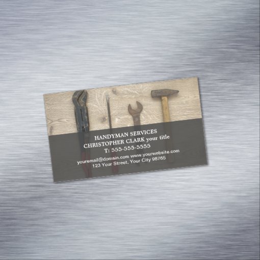 Modern Cool Hand Tools Handyman Magnetic Business Card Magnet | Zazzle