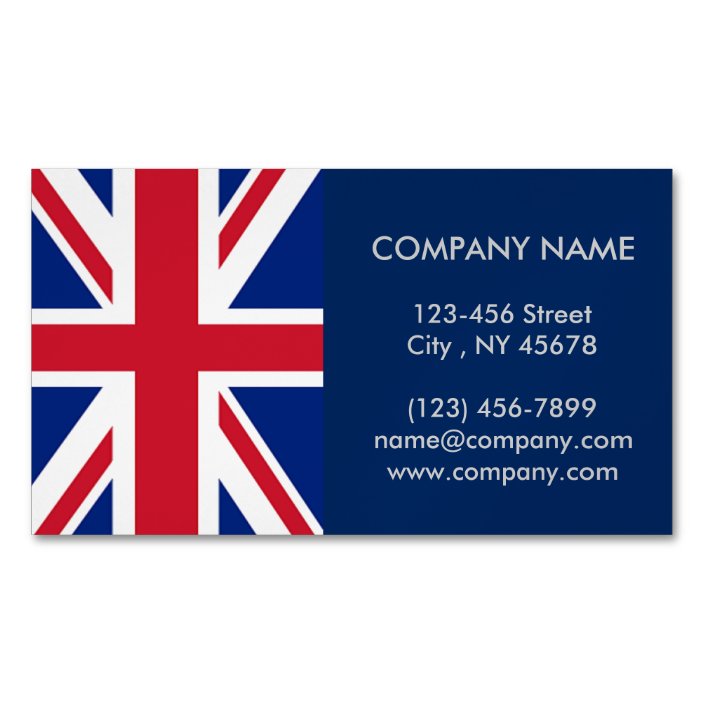 modern cool union jack flag london fashion magnetic business card ...