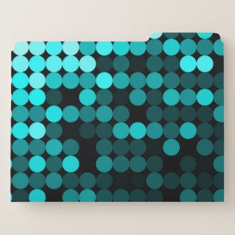 Modern Cool Unique Turquoise Dots Pattern Monogram File Folder | Zazzle