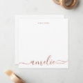 Modern Copper Script Calligraphy Monogram Note Card | Zazzle