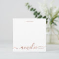 Modern Copper Script Calligraphy Monogram Note Card | Zazzle