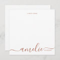 Modern Copper Script Calligraphy Monogram Note Card | Zazzle
