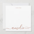 Modern Copper Script Calligraphy Monogram Note Card | Zazzle