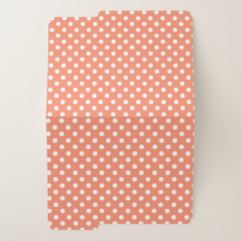 Modern Coral Gray Polka Dot File Folder | Zazzle