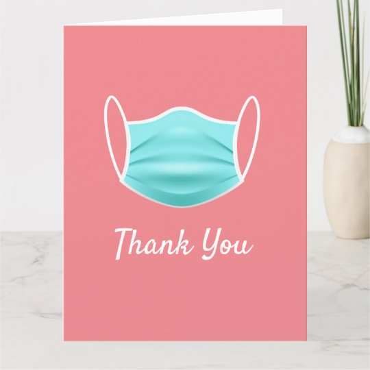 Modern Coronavirus Mask Thank You Folded Cards | Zazzle.com