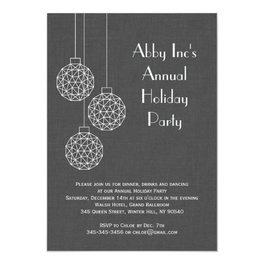Modern Corporate Holiday Party Invitation - gray | Zazzle.com