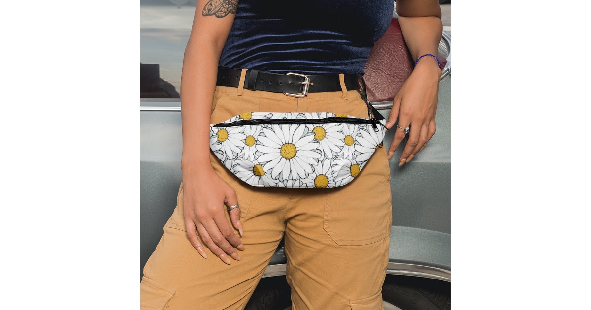 Modern Country Cottage Daisy Floral Art Pattern Fanny Pack | Zazzle