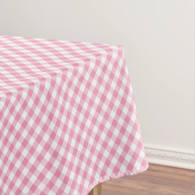 Modern Country Gingham Small Check Pattern Tablecloth | Zazzle