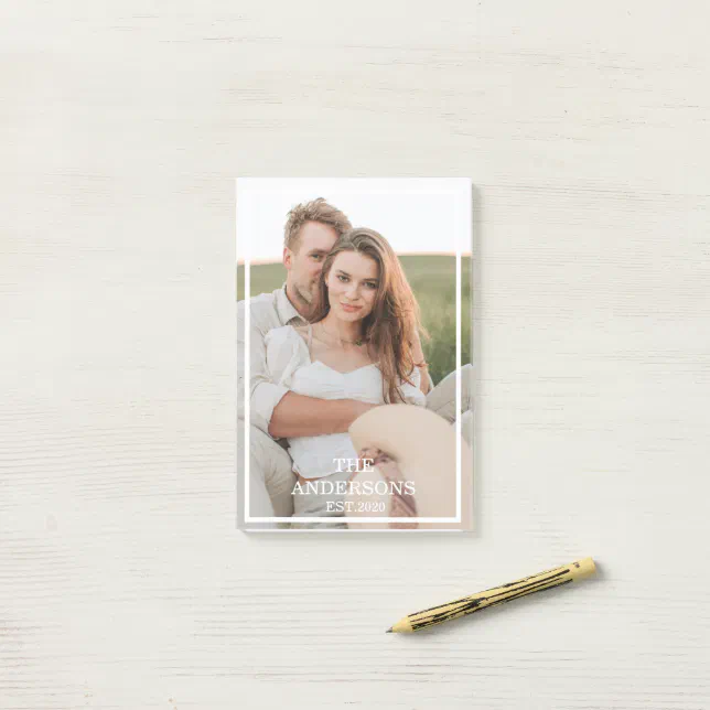 Modern Couple Collage Photo & Minimal Family Gift Post-it Notes | Zazzle