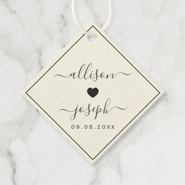 Modern Couple's Names Wedding or Shower Gift Tags | Zazzle