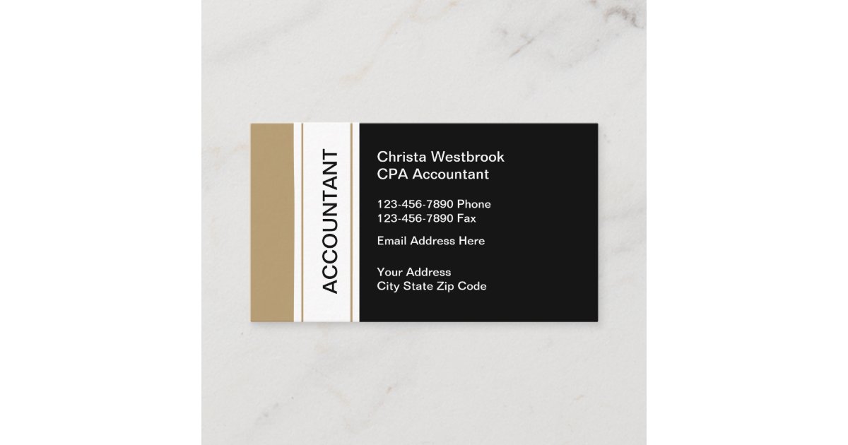 Modern CPA Accountant Business Card | Zazzle