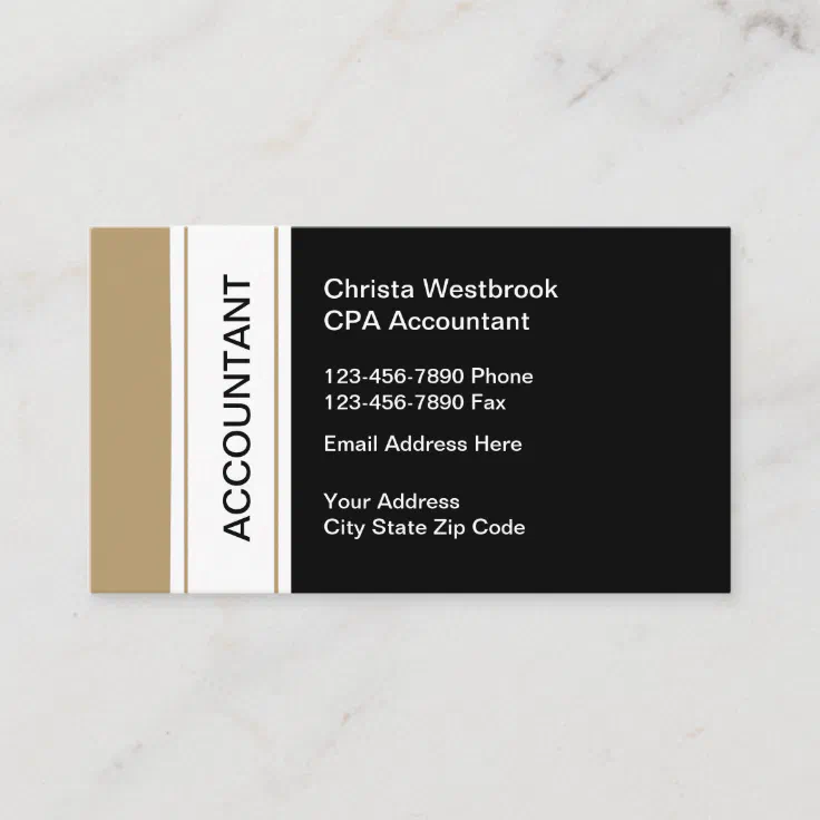 Modern CPA Accountant Business Card | Zazzle