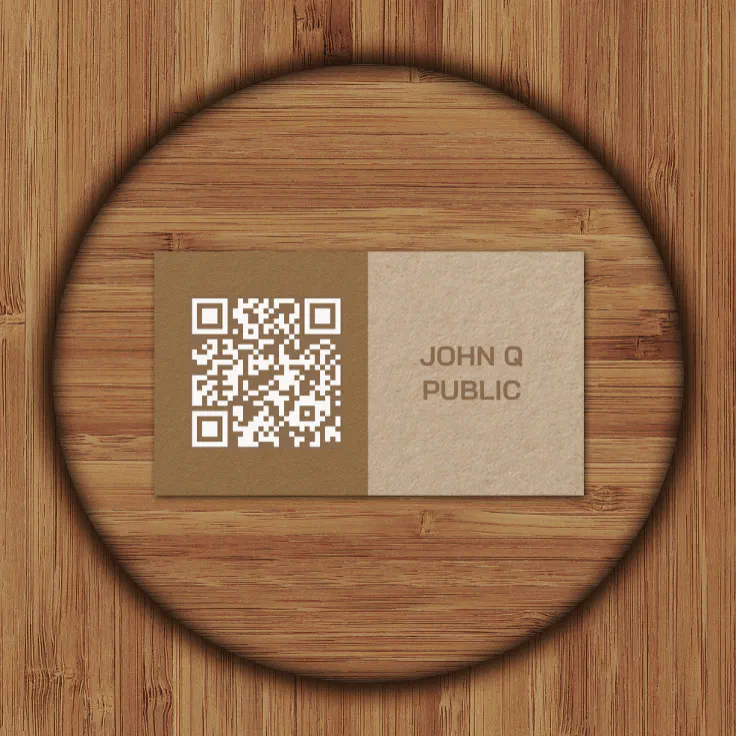 Modern Craft QR Code Brown Business Card | Zazzle