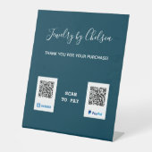 Modern Craft Show Vendor QR Code Payment Pedestal Sign | Zazzle