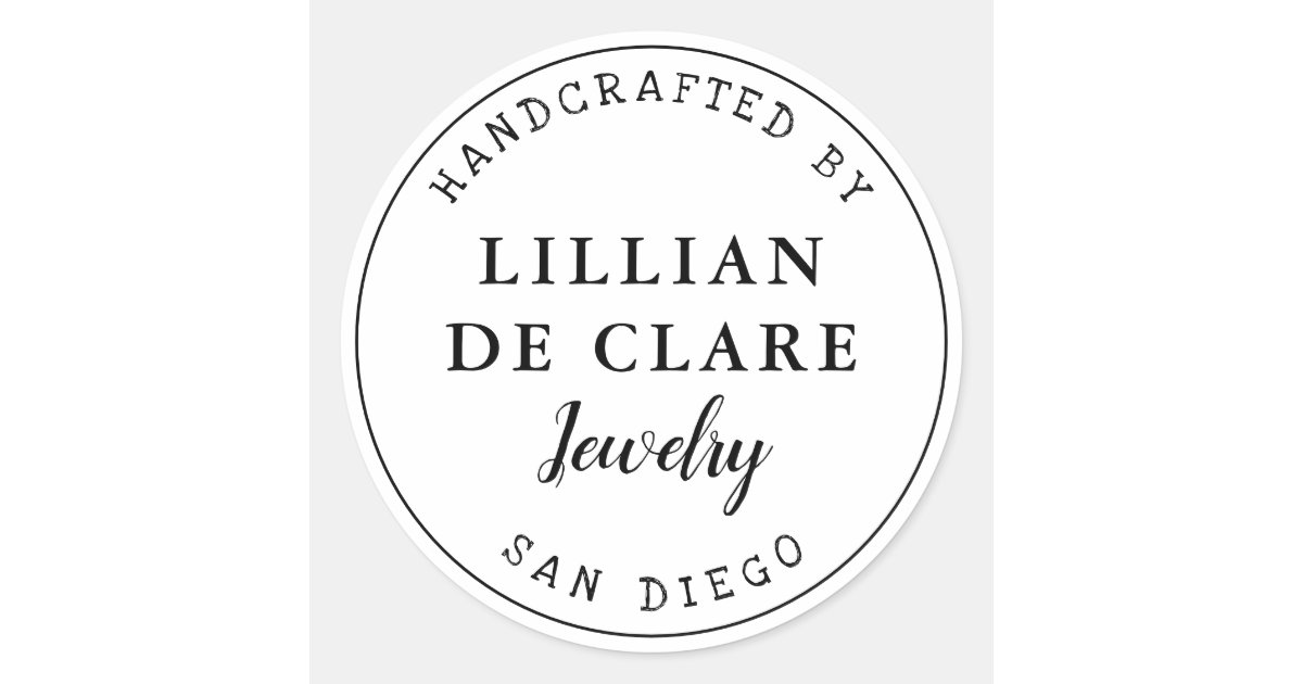 Modern Crafting Business, City Name Classic Round Sticker | Zazzle